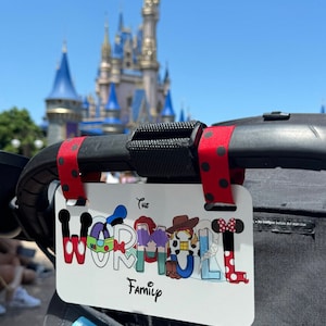 Personalized Family Name Stroller Tag, Amusement Theme Park Sign for ...