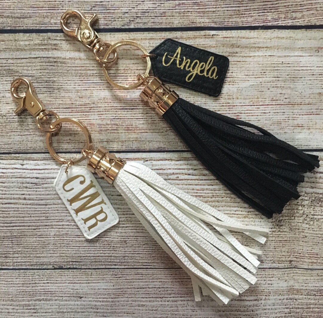Monogrammed Tassel Keychainpersonalized Monogram Key - Etsy
