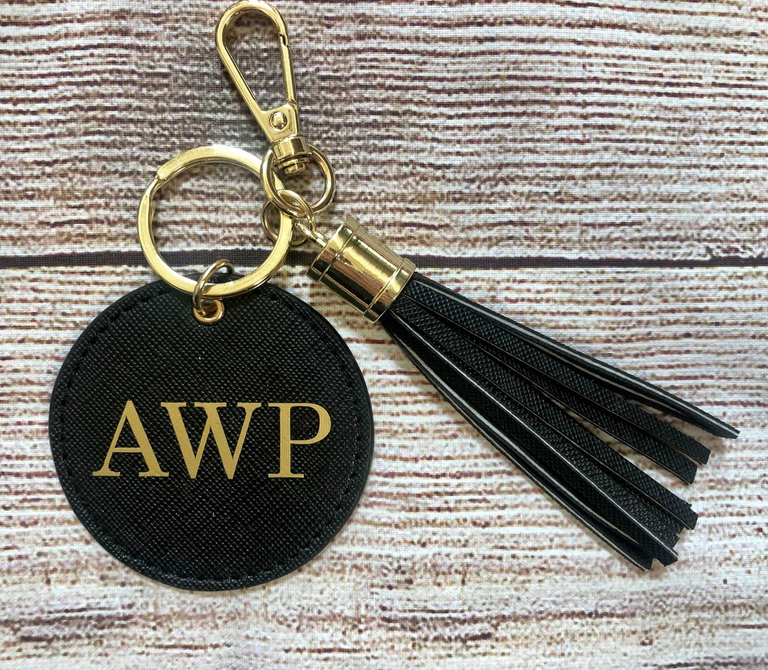 Monogrammed Tassel Keychain…personalized Monogram Key Chain…tassle Car ...