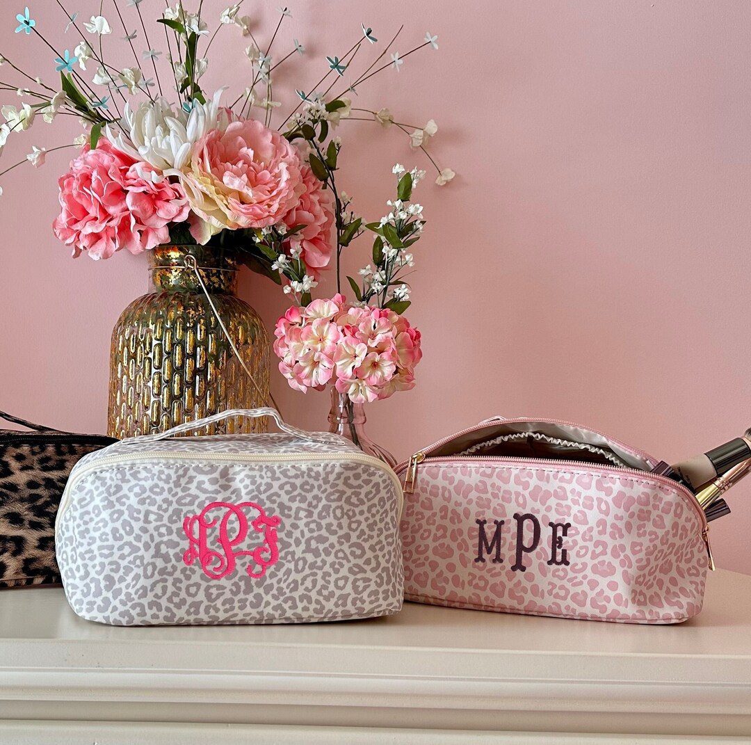 Personalized Leopard Print High Capacity Zipper Cosmetic Makeup Bag ...