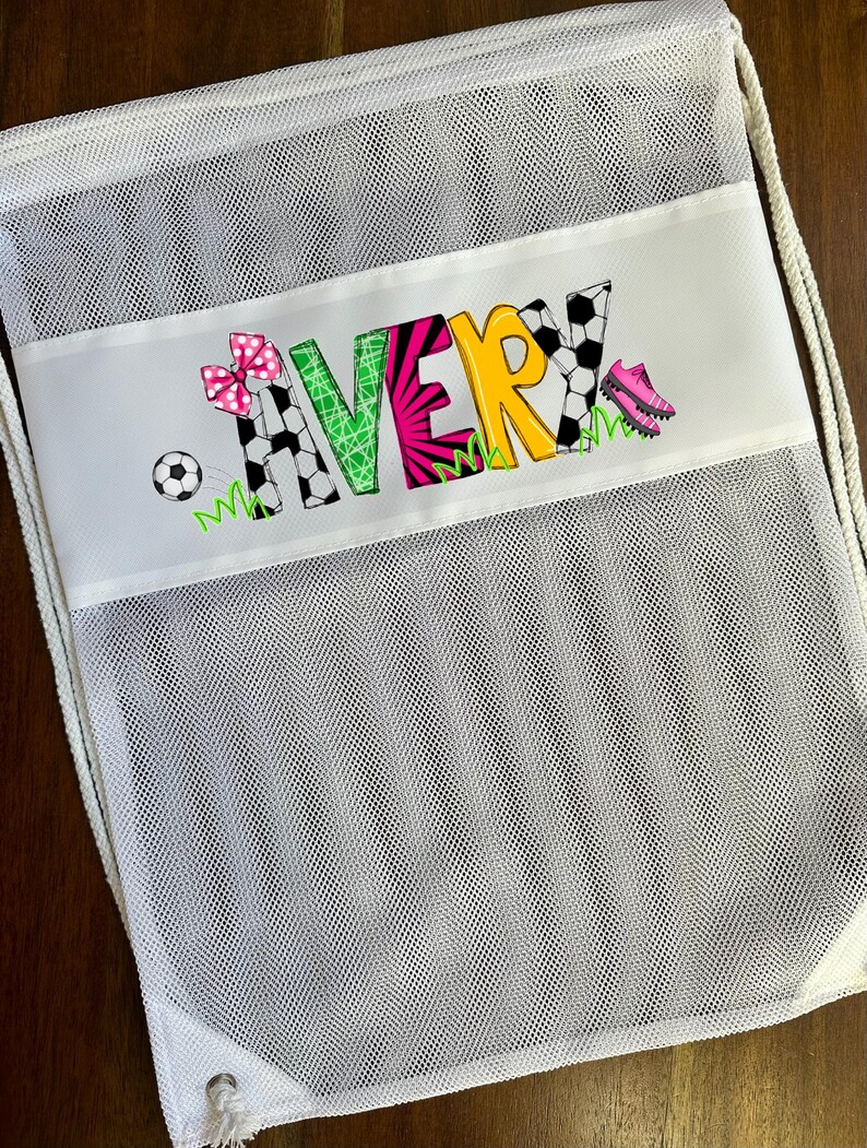 Personalized Kids Mesh Soccer Back Pack Tote…monogrammed Drawstring ...