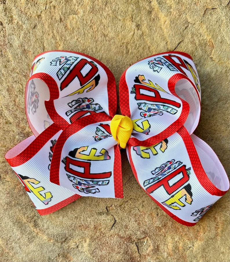 Large Monogrammed Back to School Hair Bow, First Day of Kindergarten ...