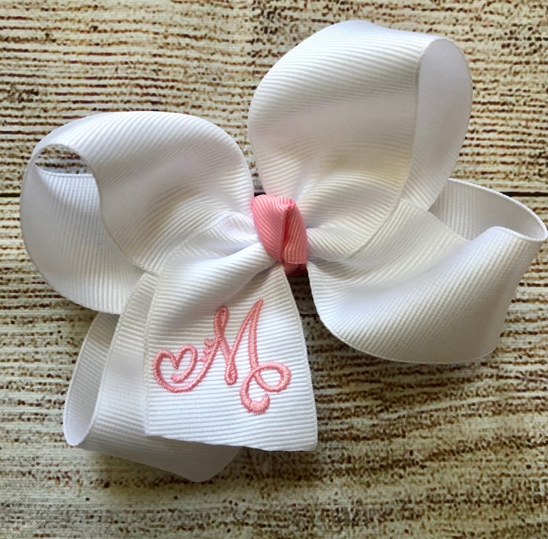You Choose Colors...medium or Large Monogrammed Valentine's Day Hair ...