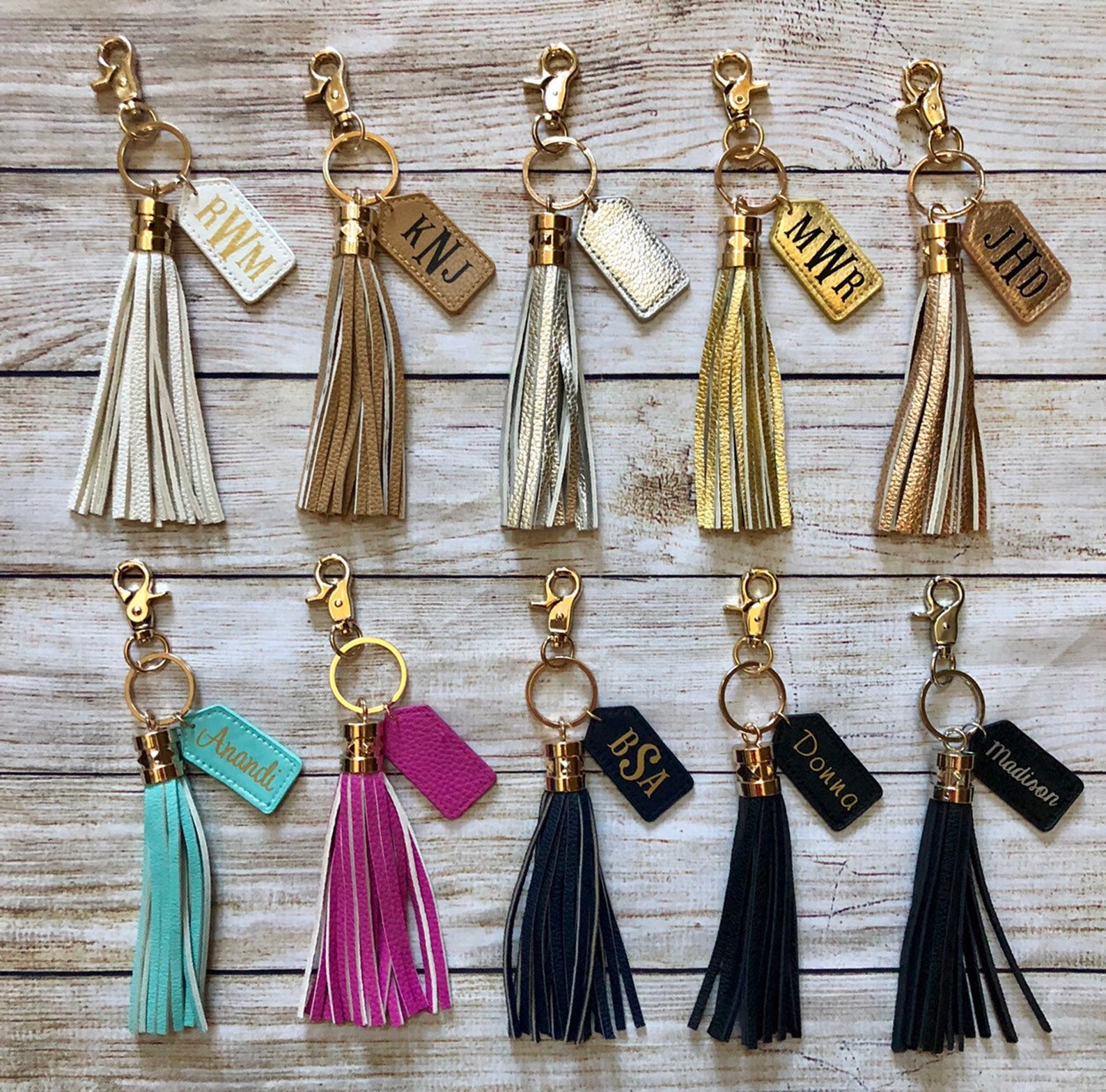 Monogrammed Tassel Keychainpersonalized Monogram Key - Etsy