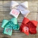 Set of 3 or 5 Large Monogrammed Hair Bows…personalized 5.5 Inch ...