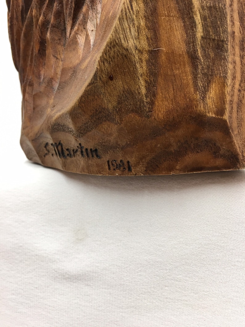 Face Carved in Log by Stu Martin in 1981. - Etsy
