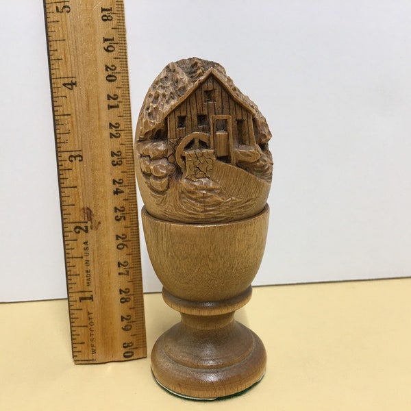 Carved Wooden Egg - Etsy