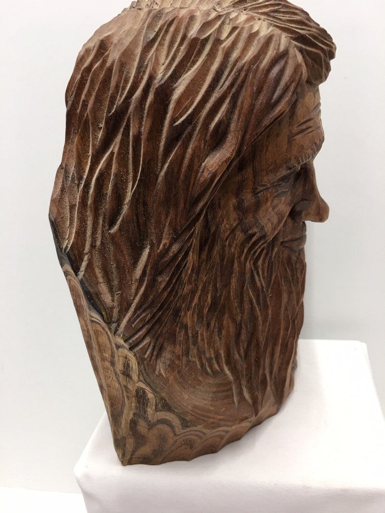 Face Carved in Log by Stu Martin in 1981. - Etsy