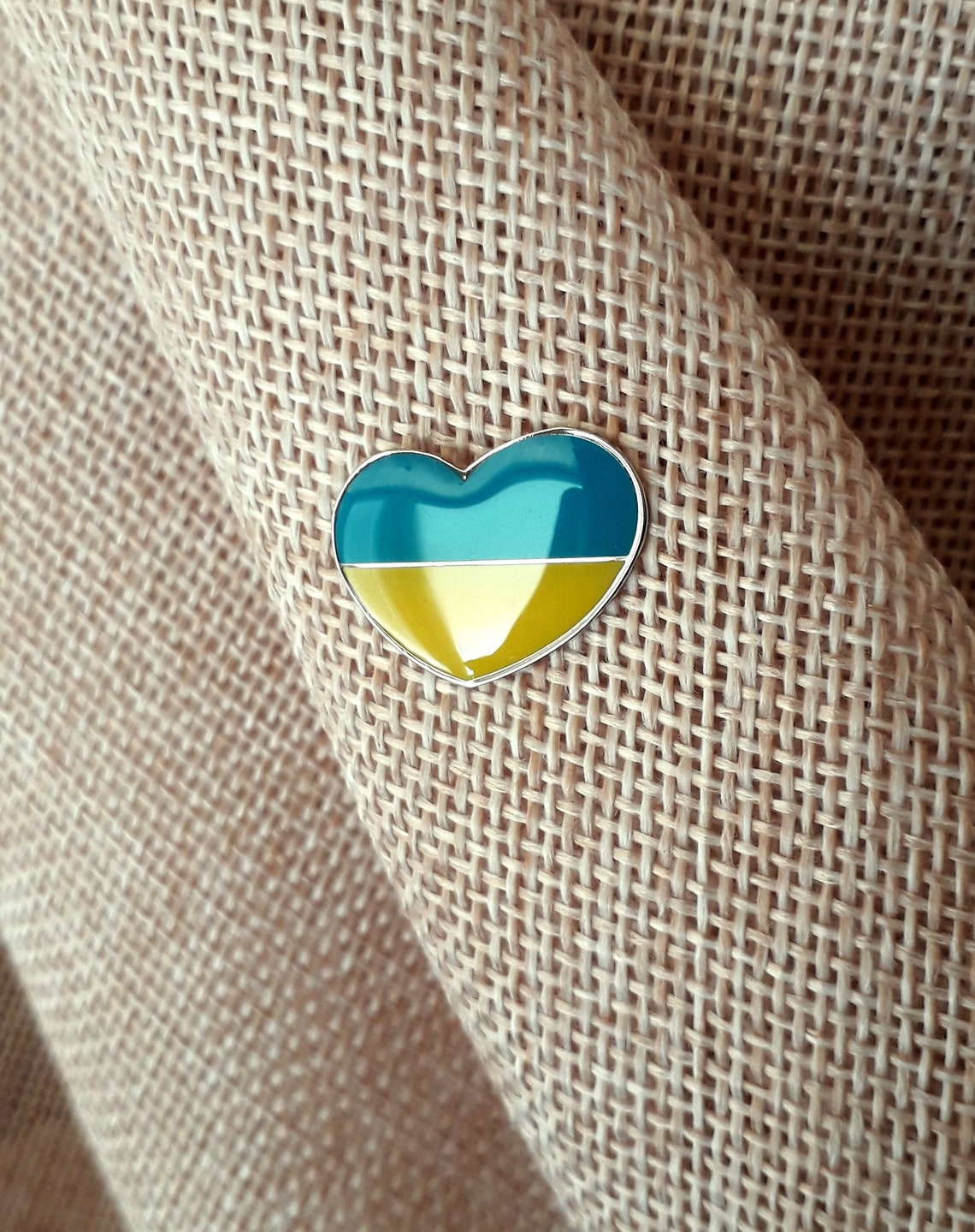 Lapel Pin Ukrainian Flag Ukrainian Trident Heart Metal Silver Color ...