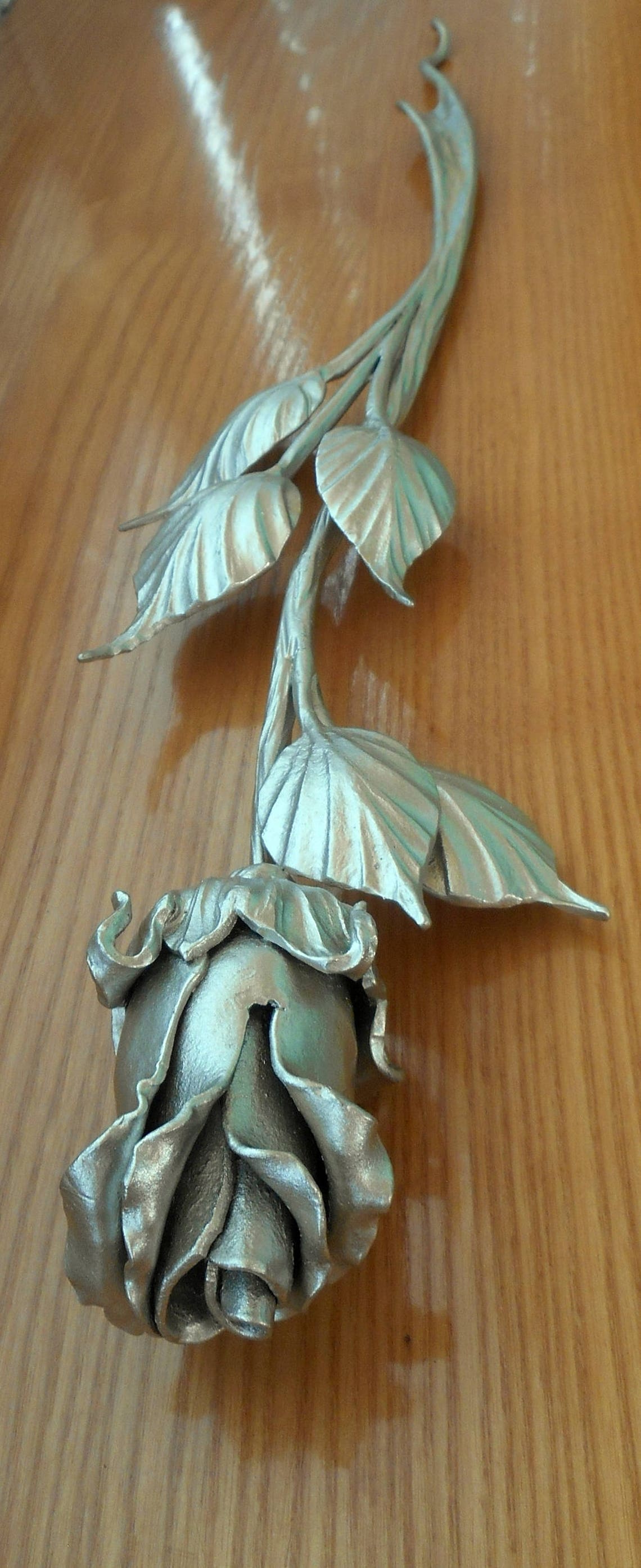 Silver Forged Metal Rose Wrought Rose Gift Flower Handcrafted | Etsy