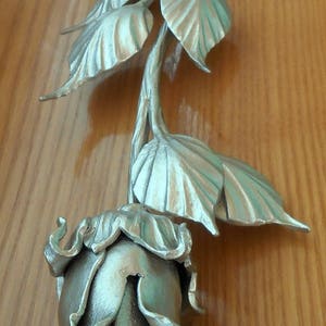 Silver Forged Metal Rose Wrought Rose Gift Flower Handcrafted Steel ...