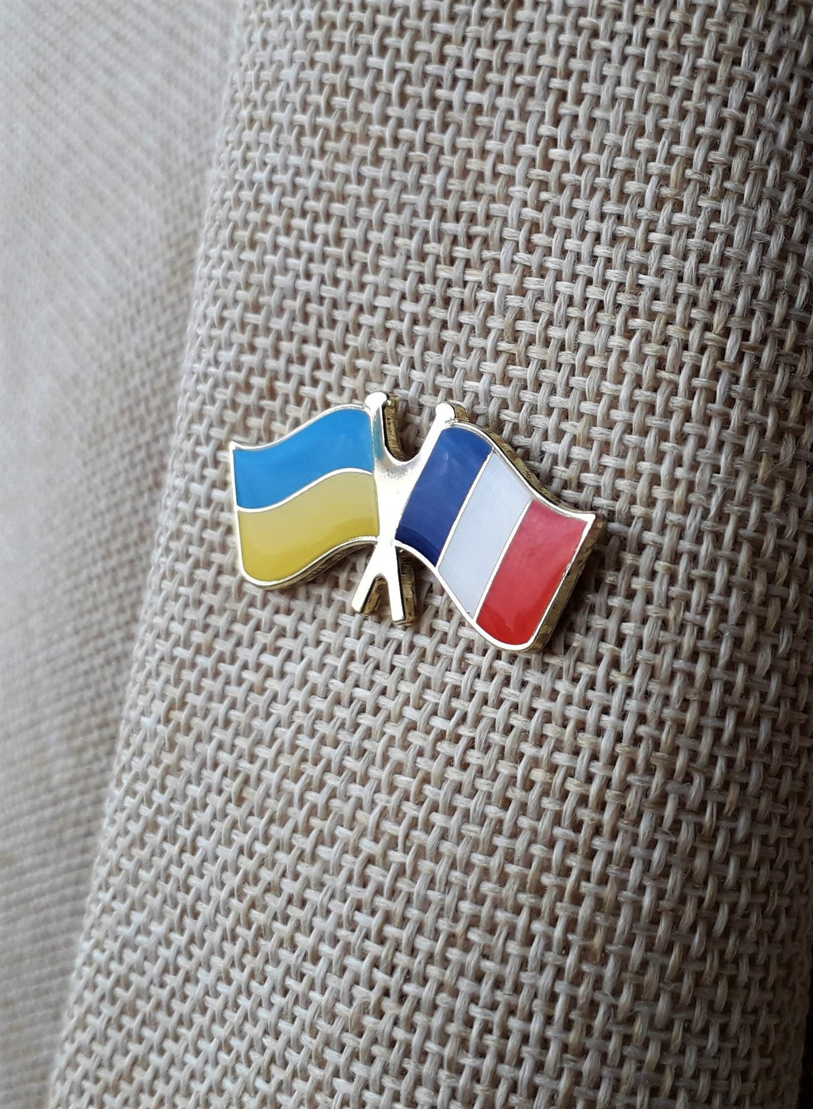 Flag of Ukraine and France Badge Ukrainian & French Flag Lapel Pin ...