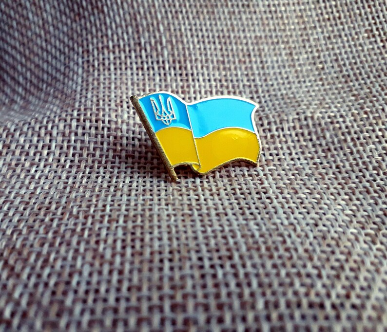 Ukrainian Flag Ukrainian Lapel Pin Gold Plated Tryzub Trident - Etsy