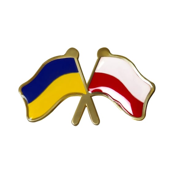 Ukrainian & Poland Flag Ukrainian Lapel Pin Metal Gold Plated - Etsy