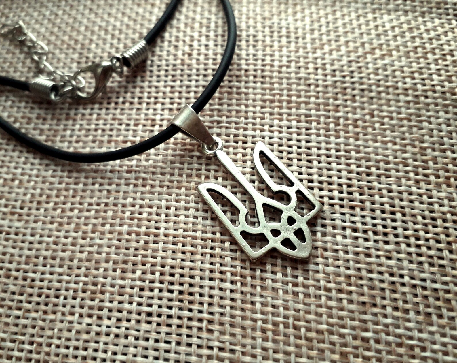 Pendant Trident Silver Color Ukrainian Tryzub Ukraine Metal Ukrainian ...