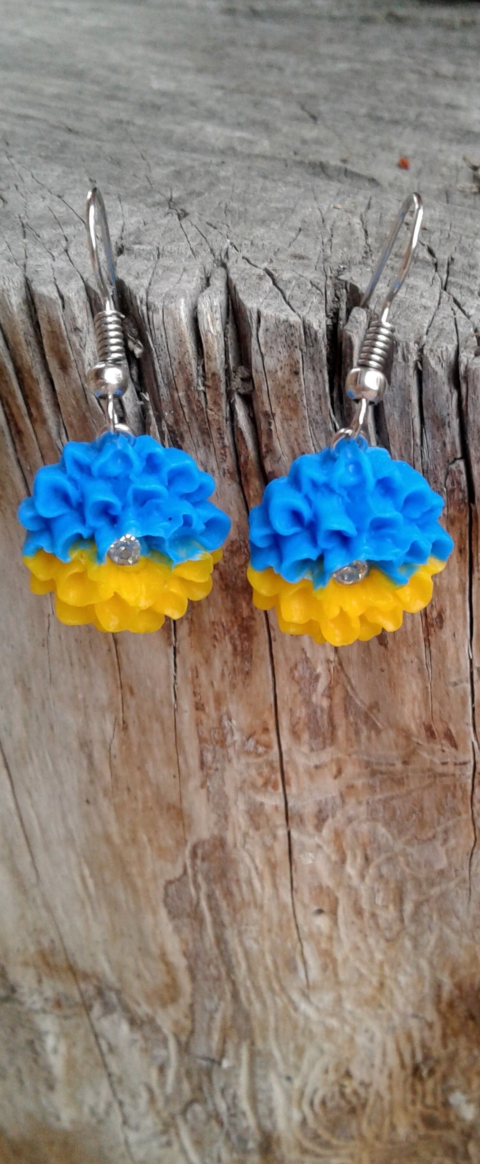 Earrings Ukrainian Flag Ukrainian Earrings Flowers Blue and - Etsy