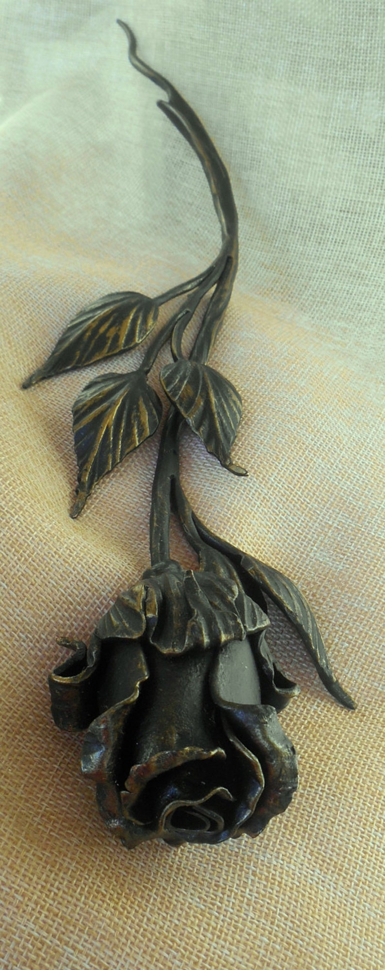 Forged Metal Rose Copper Wrought Iron Rose Gift Flower | Etsy