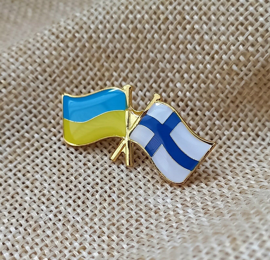 Flag of Ukraine and Finland Badge Ukrainian & Finnish Flag Lapel Pin ...