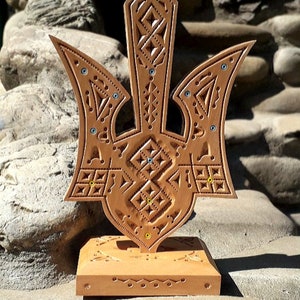 Hölzerner ukrainischer Dreizack Ukrainisches Wappen Trident Tryzub ...