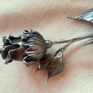 Forged Metal Rose Natural Iron Color Wrought Rose Gift Flower ...
