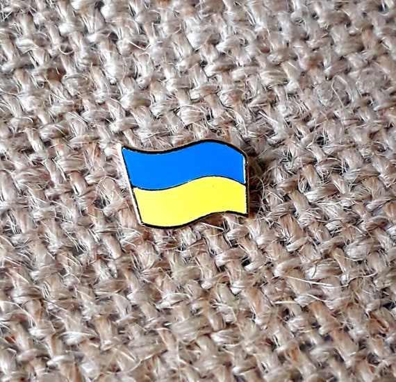 Small Ukrainian Flag Ukrainian Lapel Pin Metal Golden Color - Etsy