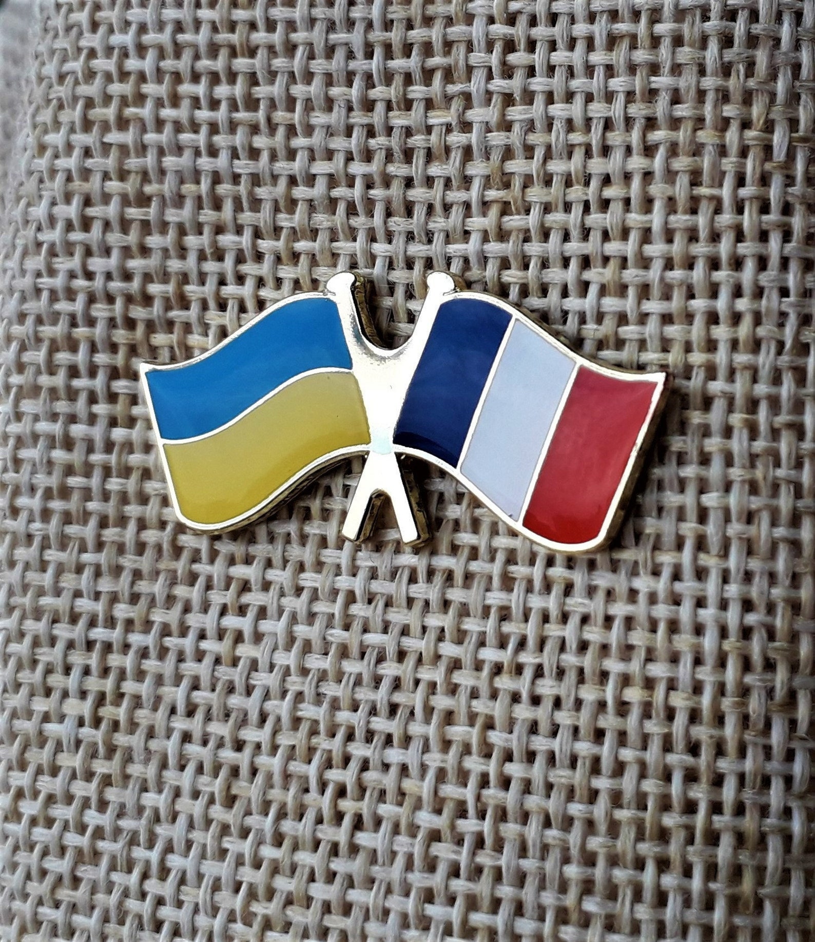 Flag of Ukraine and France Badge Ukrainian & French Flag Lapel Pin ...