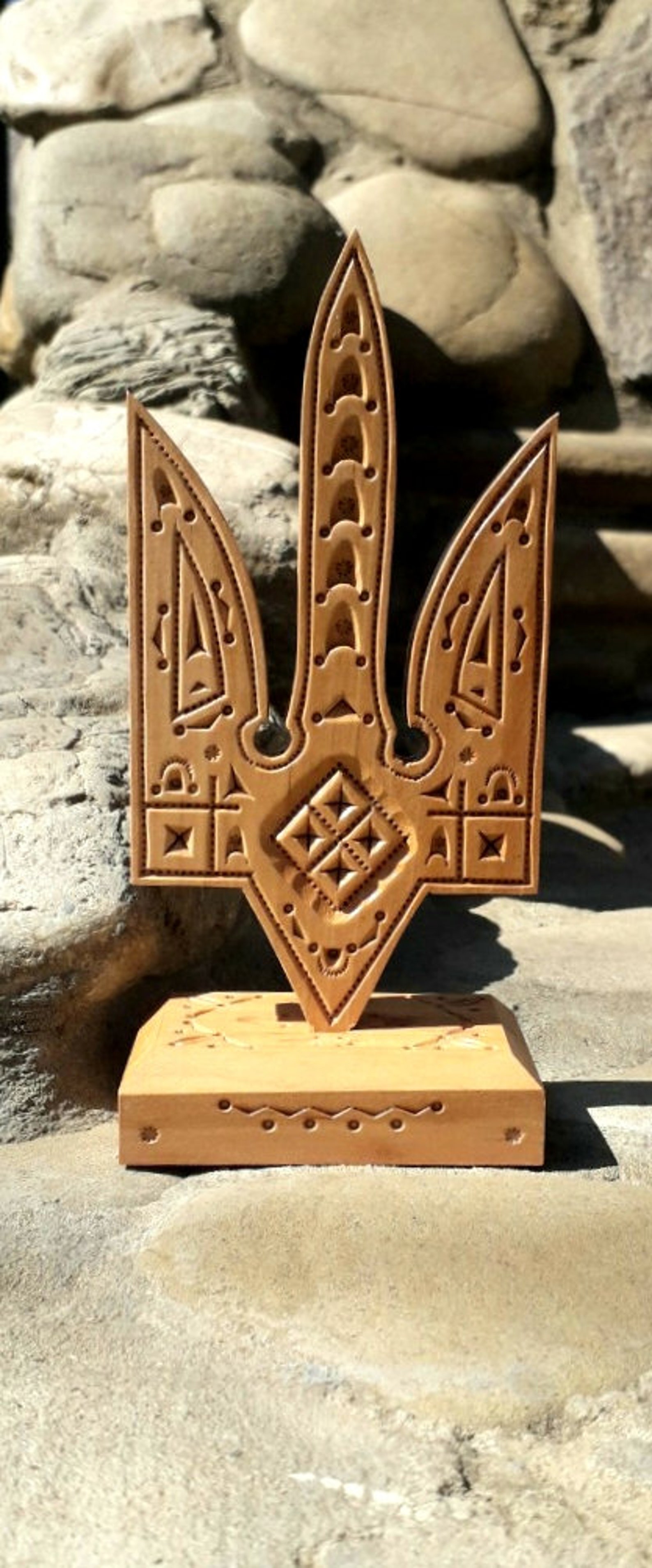 Wooden Ukrainian Trident Ukrainian Coat of Arms Trident Tryzub - Etsy