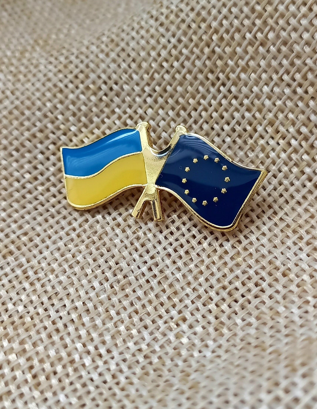 Flag of Ukraine and European Union Badge Ukrainian & German Flag Lapel ...