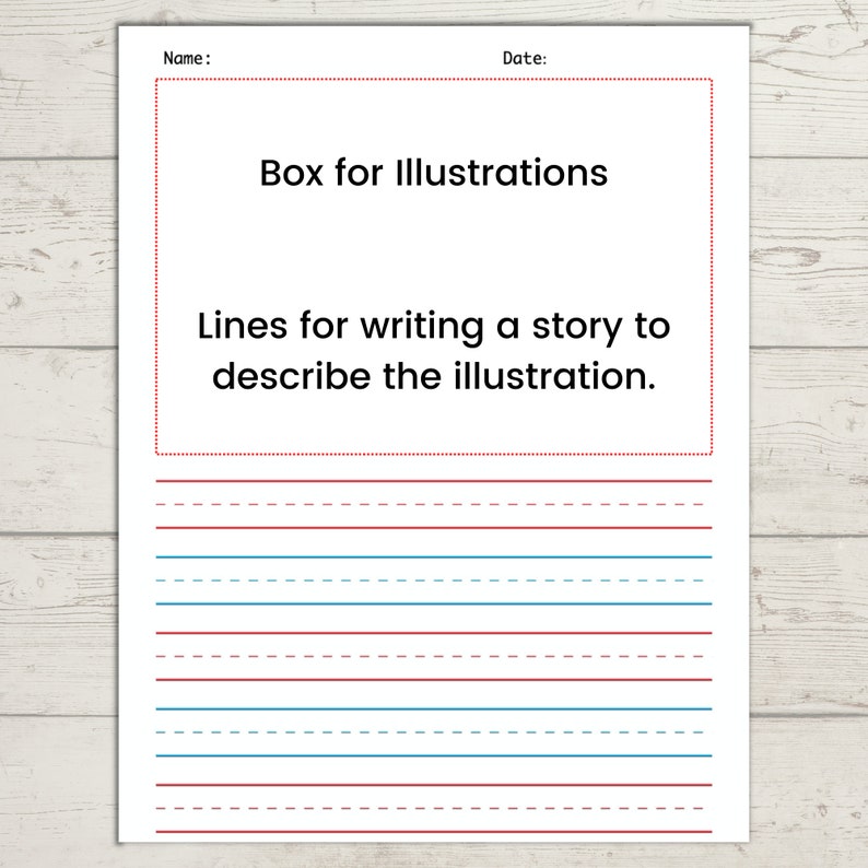 Draw and Write Paper for Kids, Lined Handwriting Paper, Draw Write Now ...