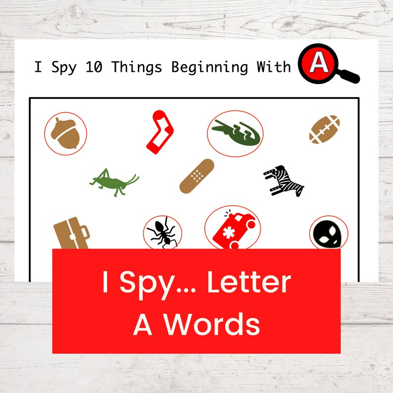 ABC I Spy Search and Find Letter Sounds With Pictures, Phonemic ...