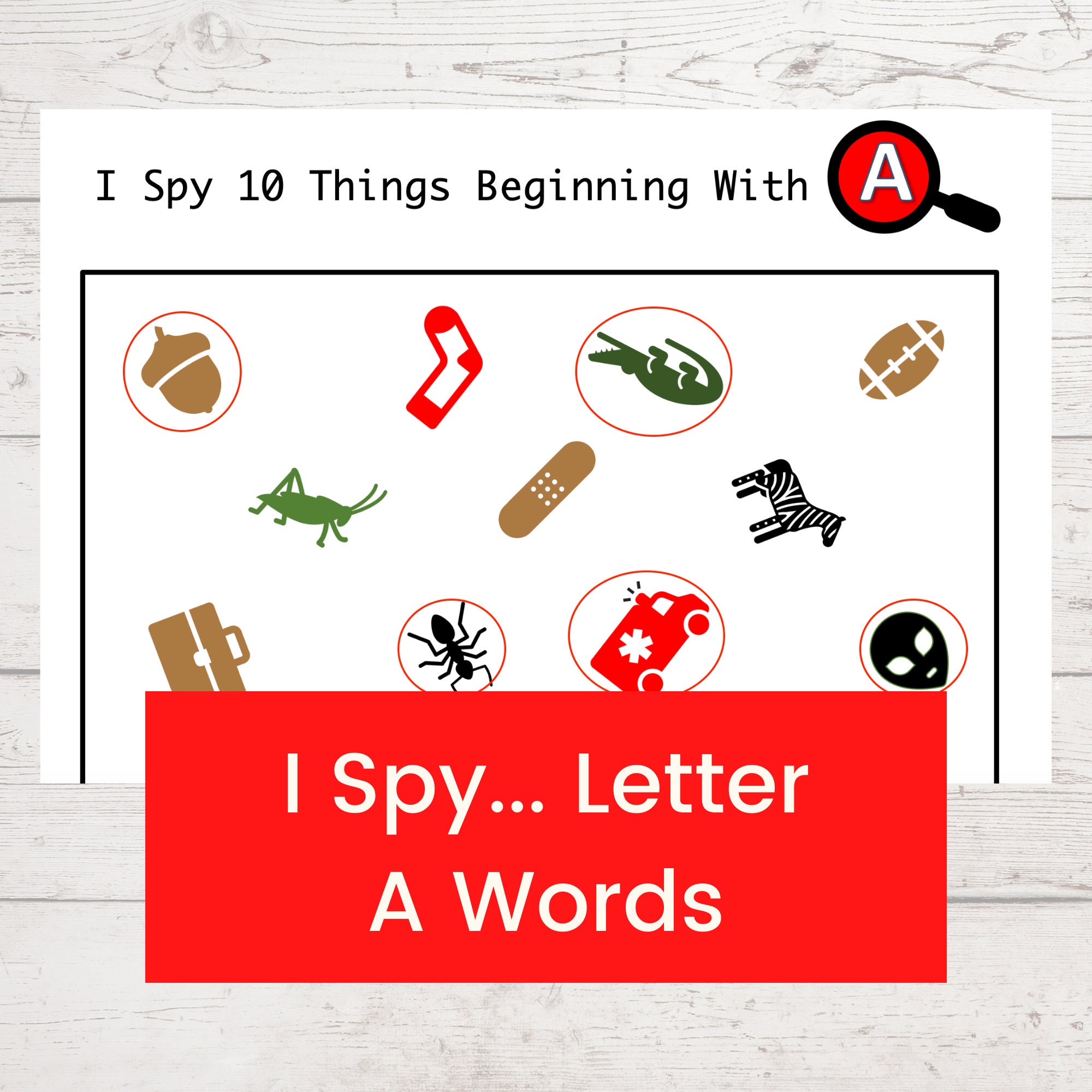 ABC I Spy Search and Find Letter Sounds With Pictures, Phonemic ...