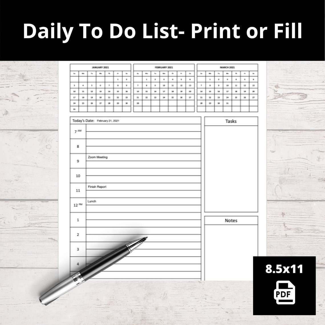 2022 Daily Planner Printable and Appointment Hours Minimal - Etsy