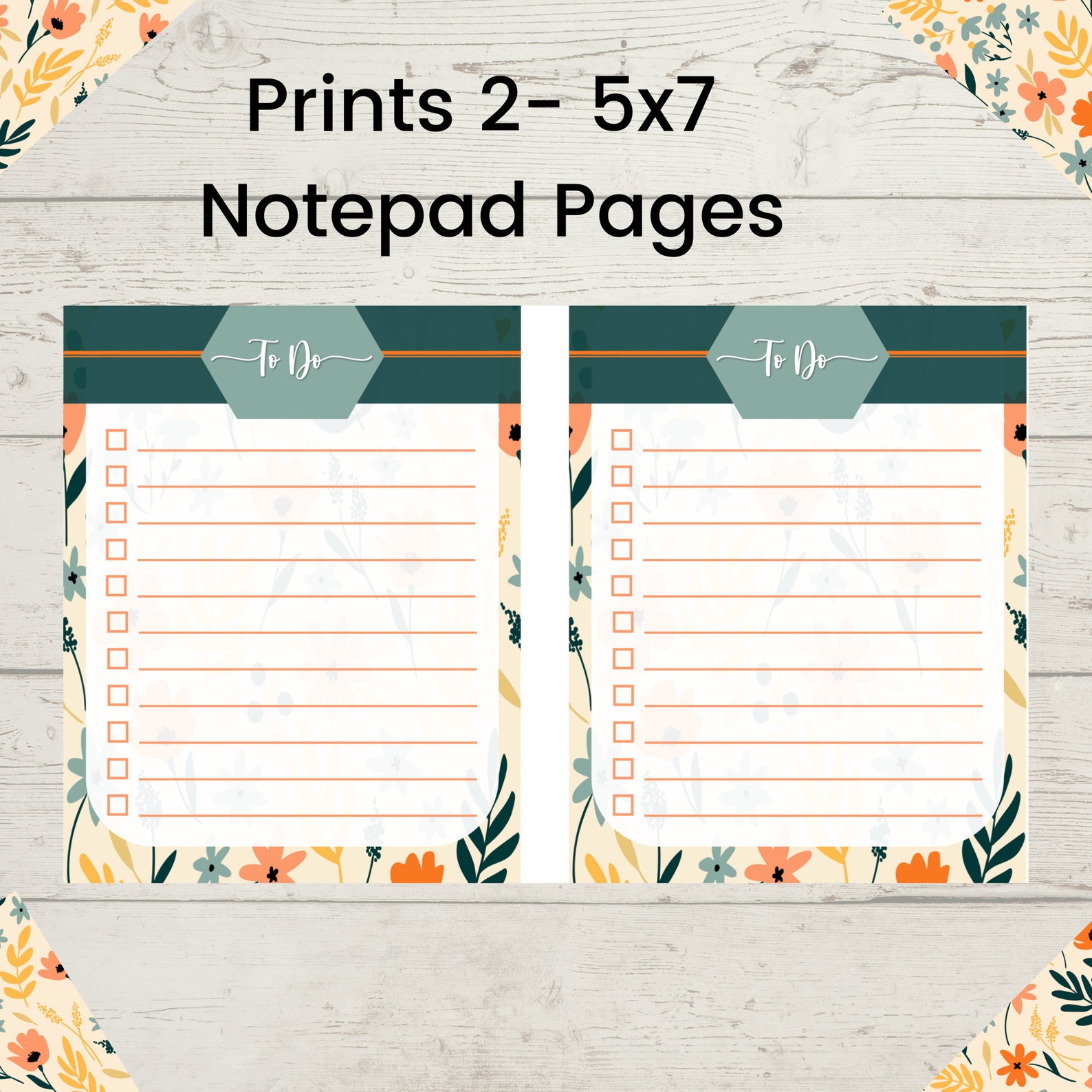 Printable Notepad, Memo Pad, Printable to Do List, Stationary Printable ...