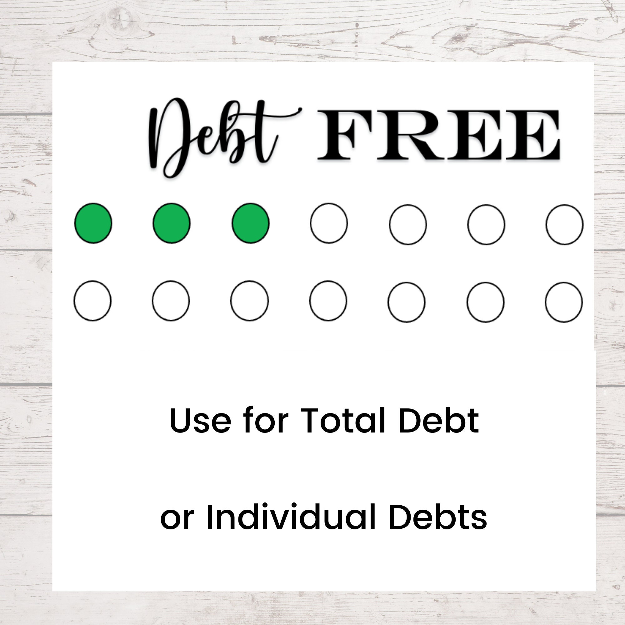Debt Free Chart, Debt Free Printable, Baby Step 2, Pay off Debt, Debt ...