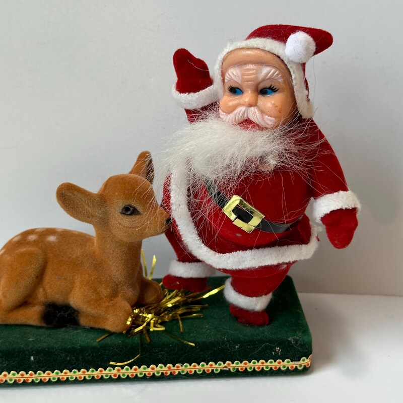 Flocked Santa - Etsy