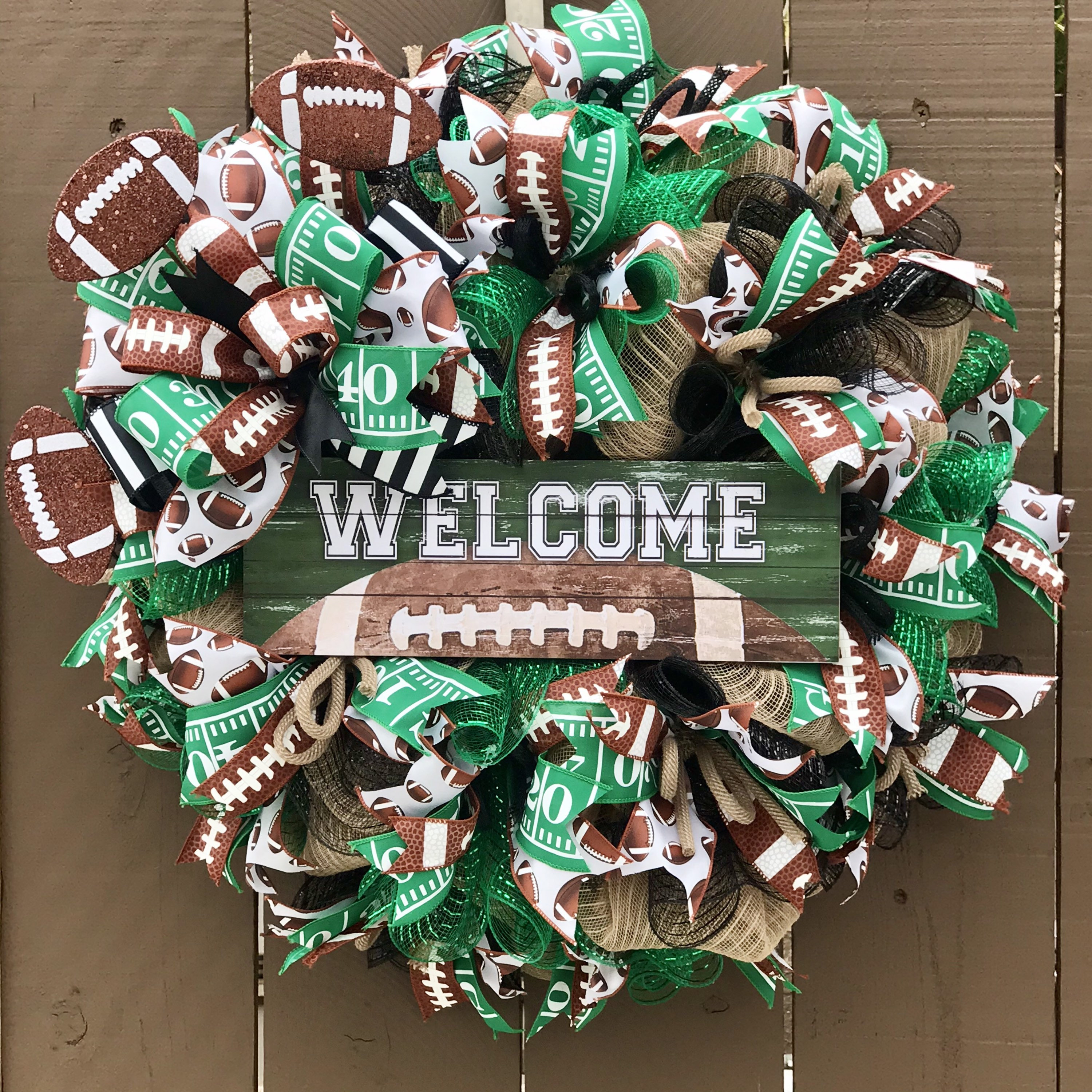Football Front Door Wreath, Fall Sports Wreath, Football Wreath, Sports ...