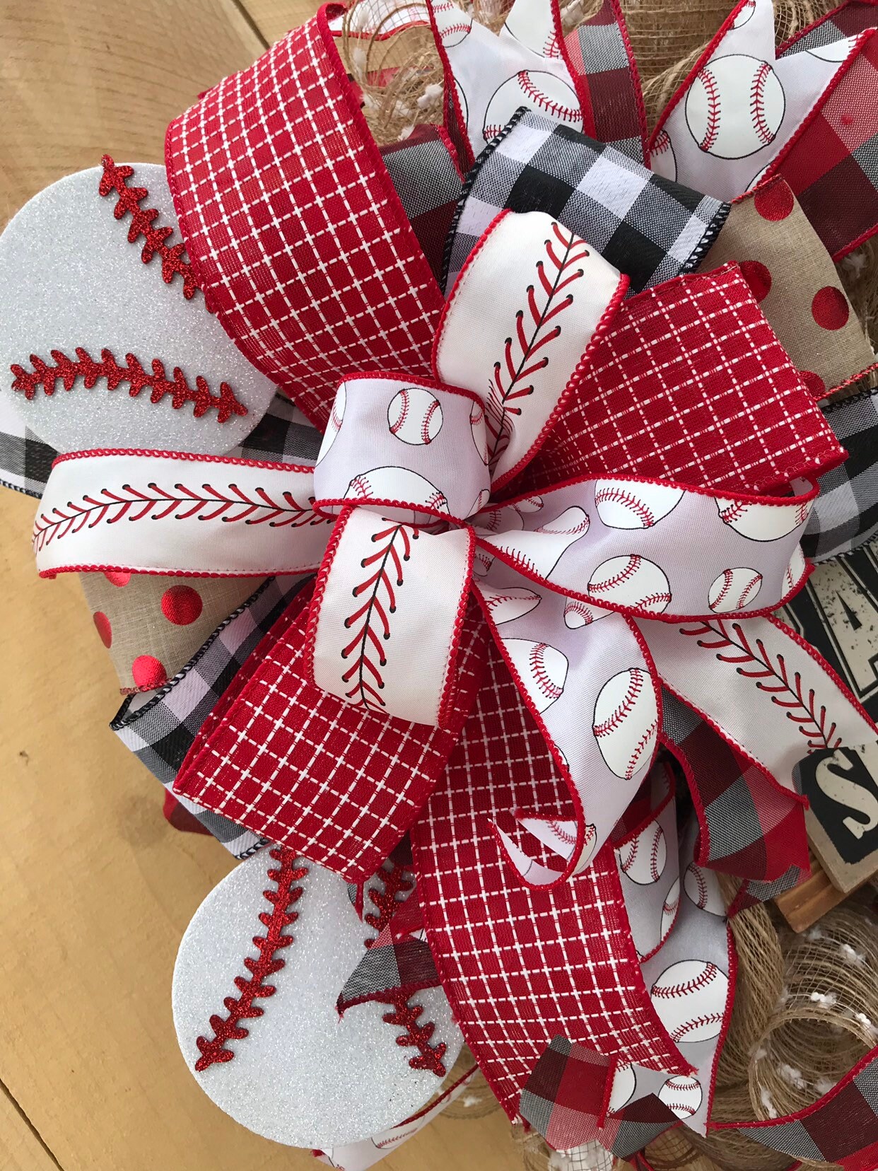 Baseball Wreath, Wreath for Front Door, Spring Wreath, Sports Wreath ...