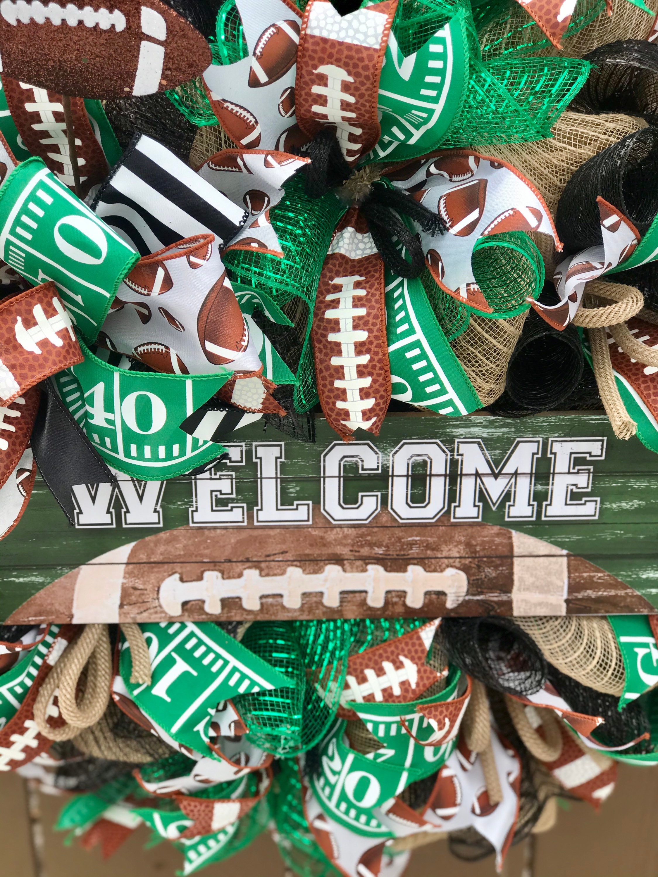 Football Front Door Wreath, Fall Sports Wreath, Football Wreath, Sports ...