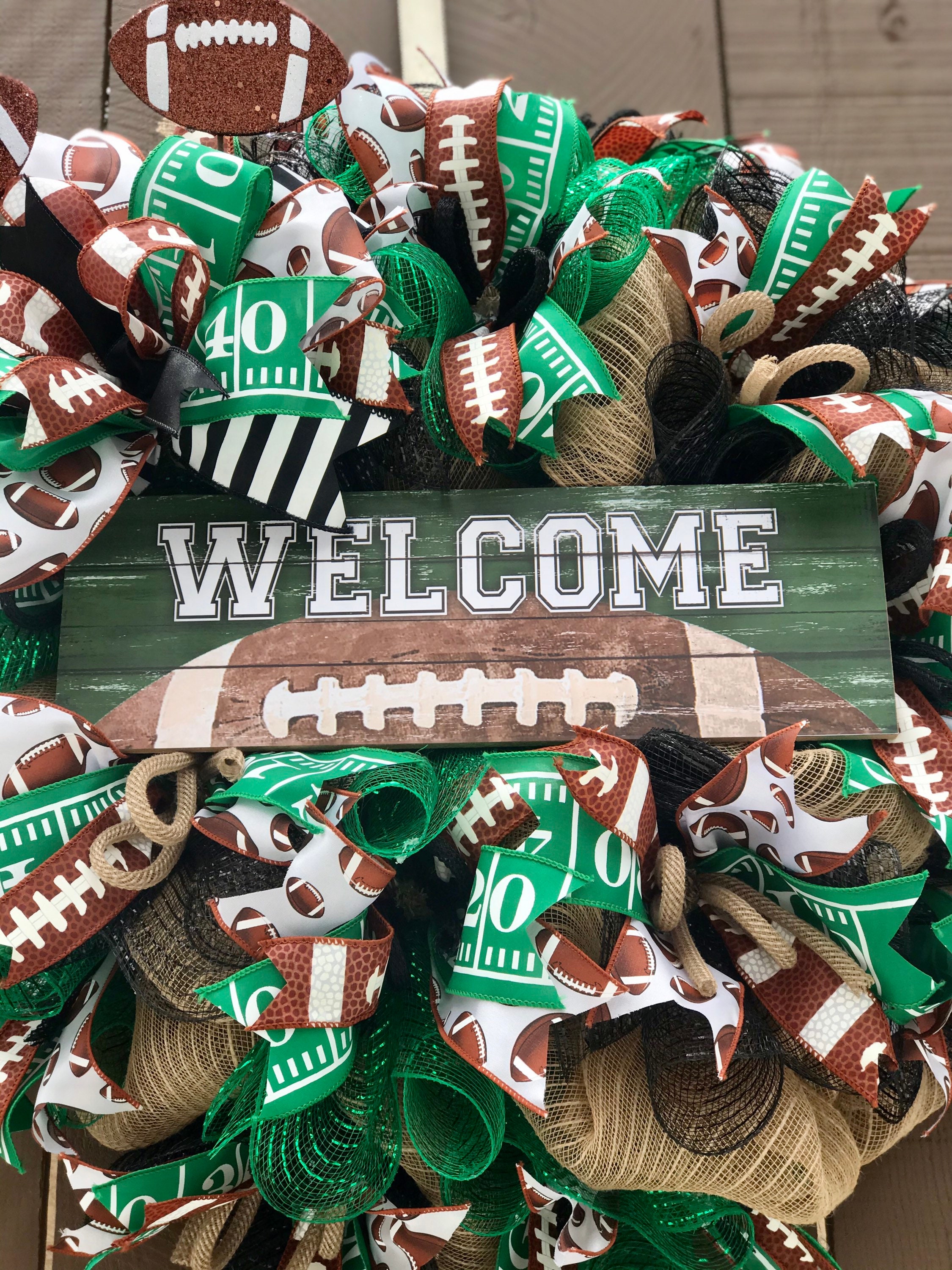 Football Front Door Wreath, Fall Sports Wreath, Football Wreath, Sports ...