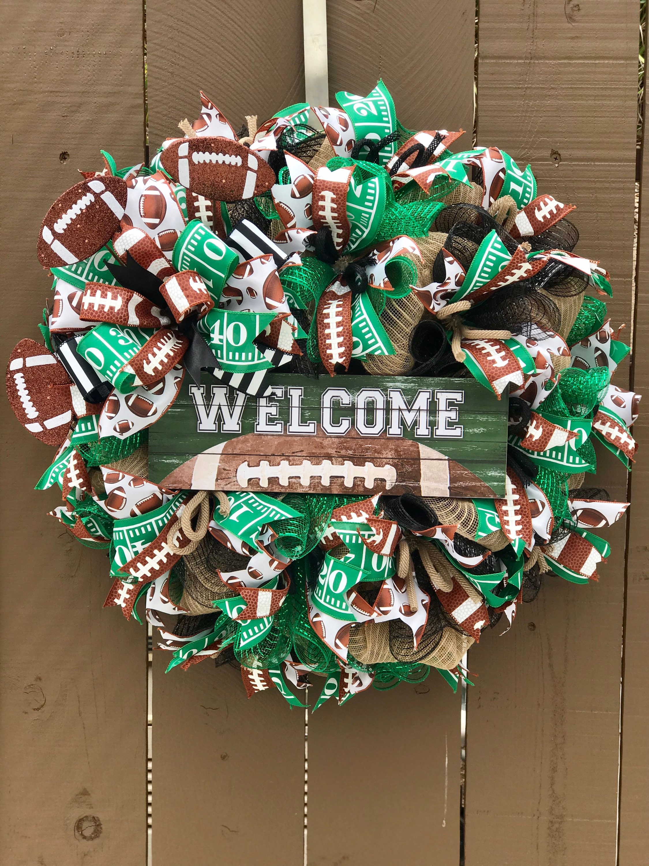 Football Front Door Wreath, Fall Sports Wreath, Football Wreath, Sports ...