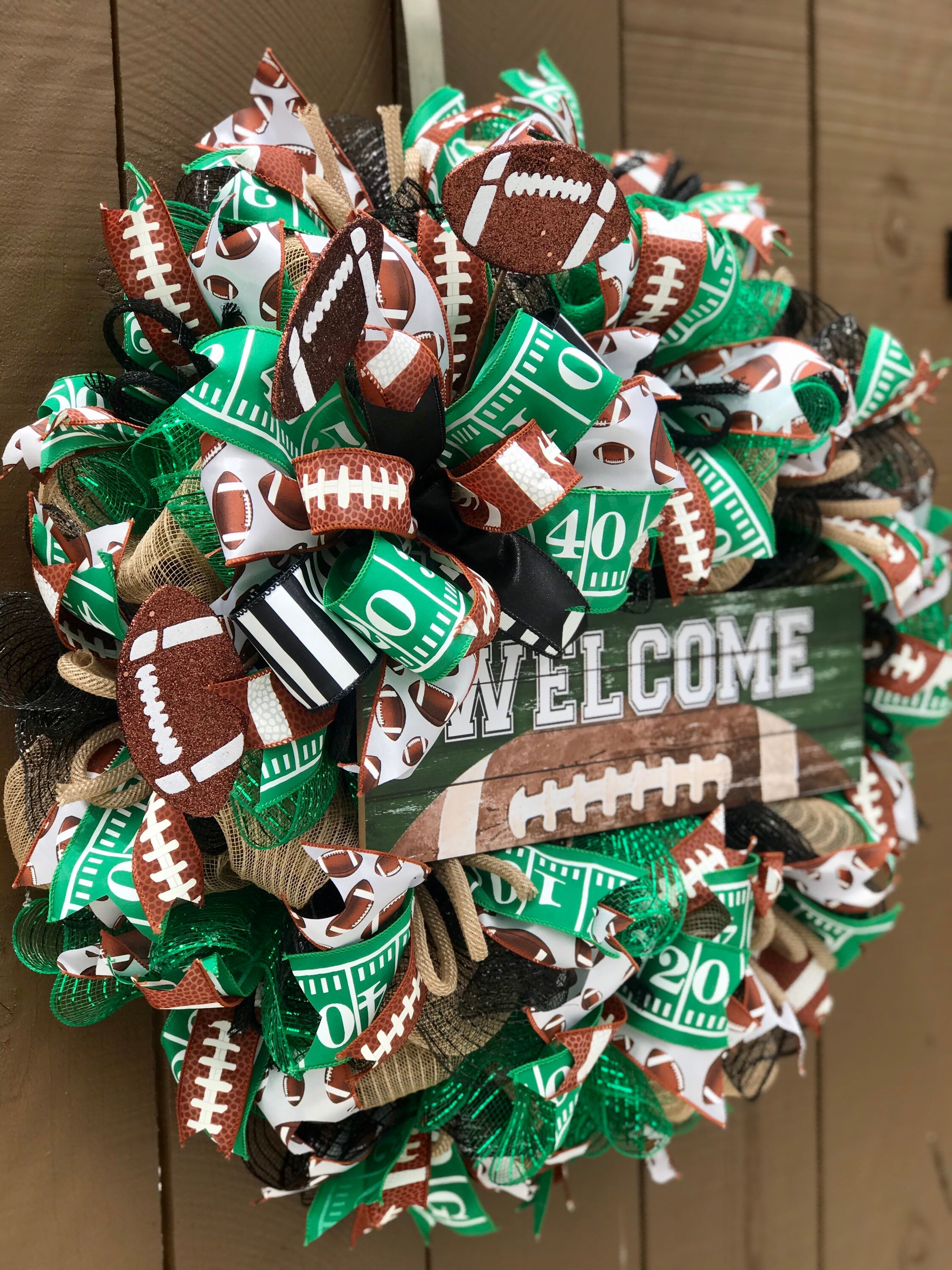Football Front Door Wreath, Fall Sports Wreath, Football Wreath, Sports ...