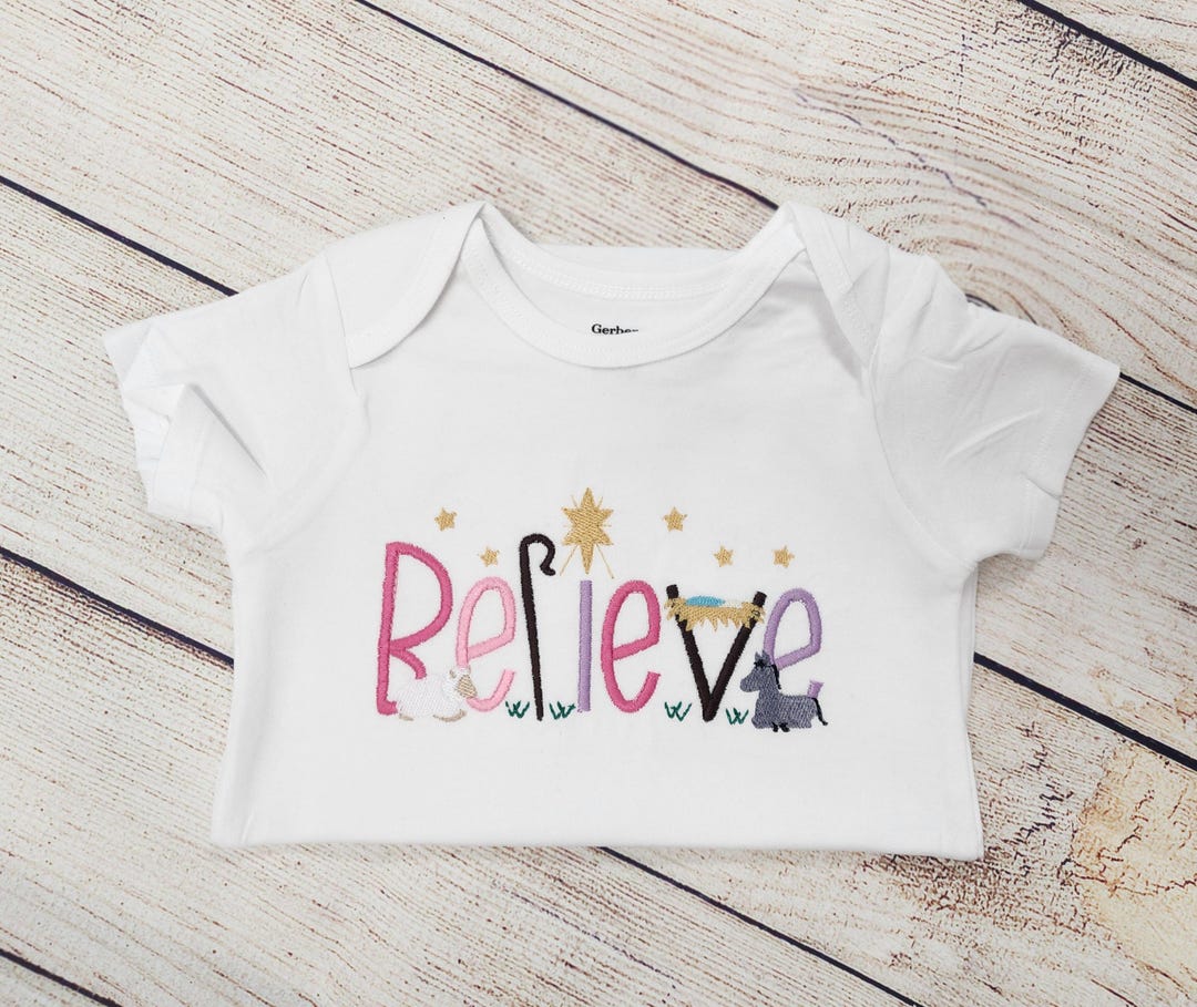 Christmas Shirt/believe Pink/ Believe Blue/ Oh Holy Night/ Baby Jesus ...