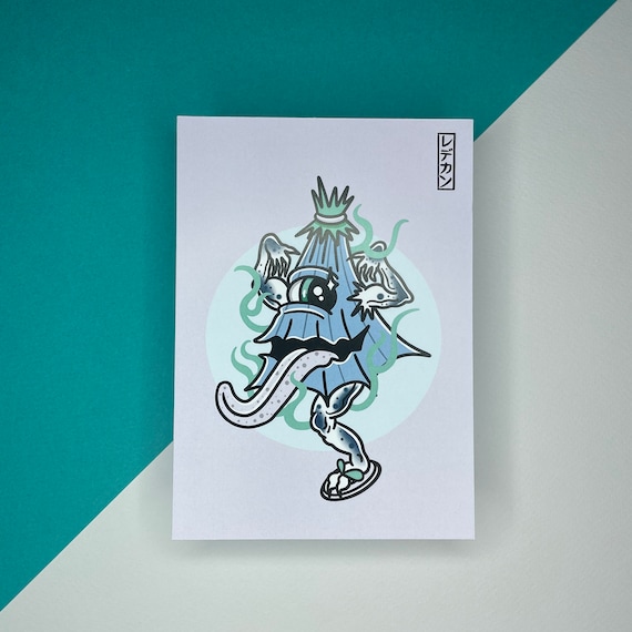 A6 Cute Yokai Monster Japanese Kasa-obake Postcard Art Print - Etsy UK