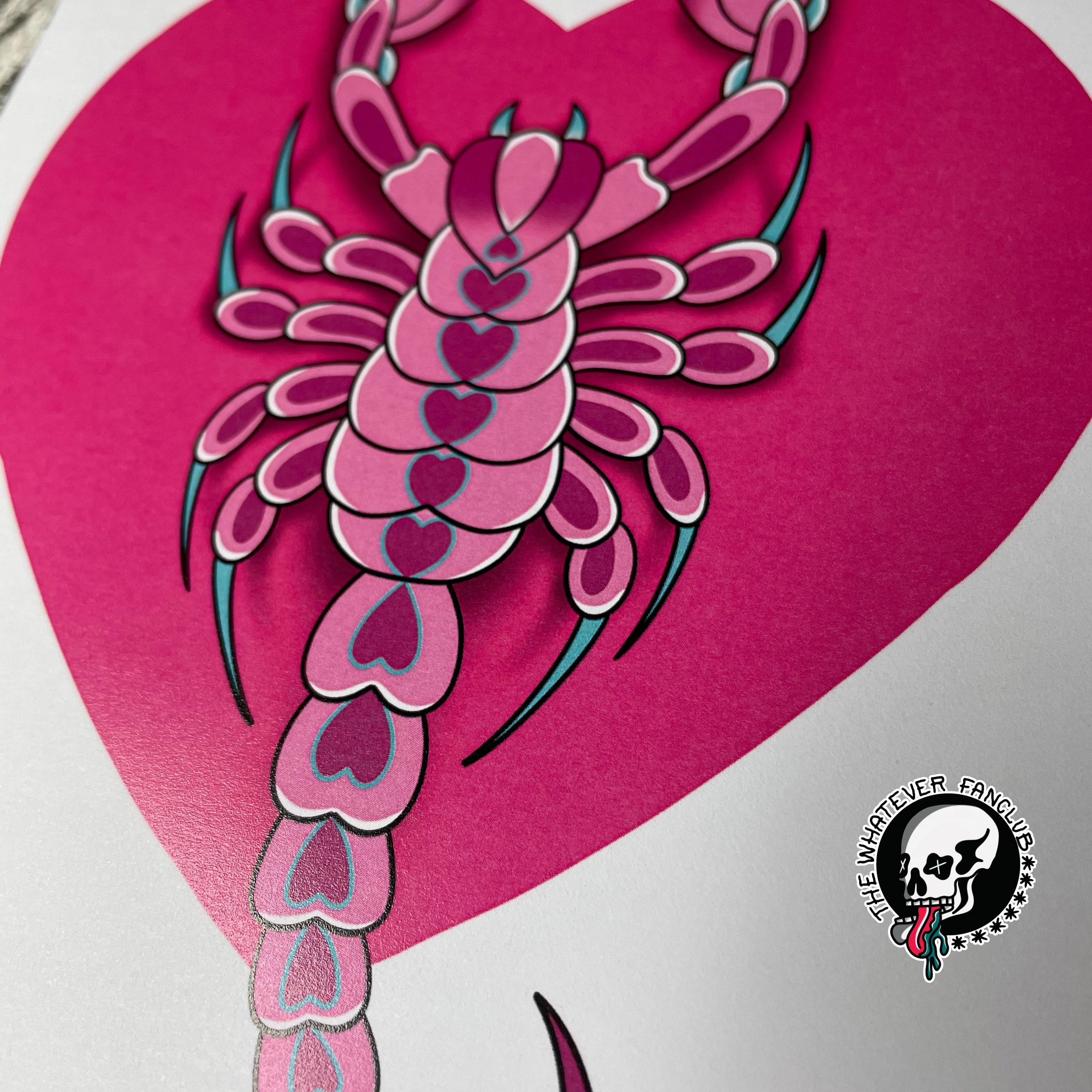 A5 Heart Pastel Scorpion Traditional Tattoo Art Print | Etsy