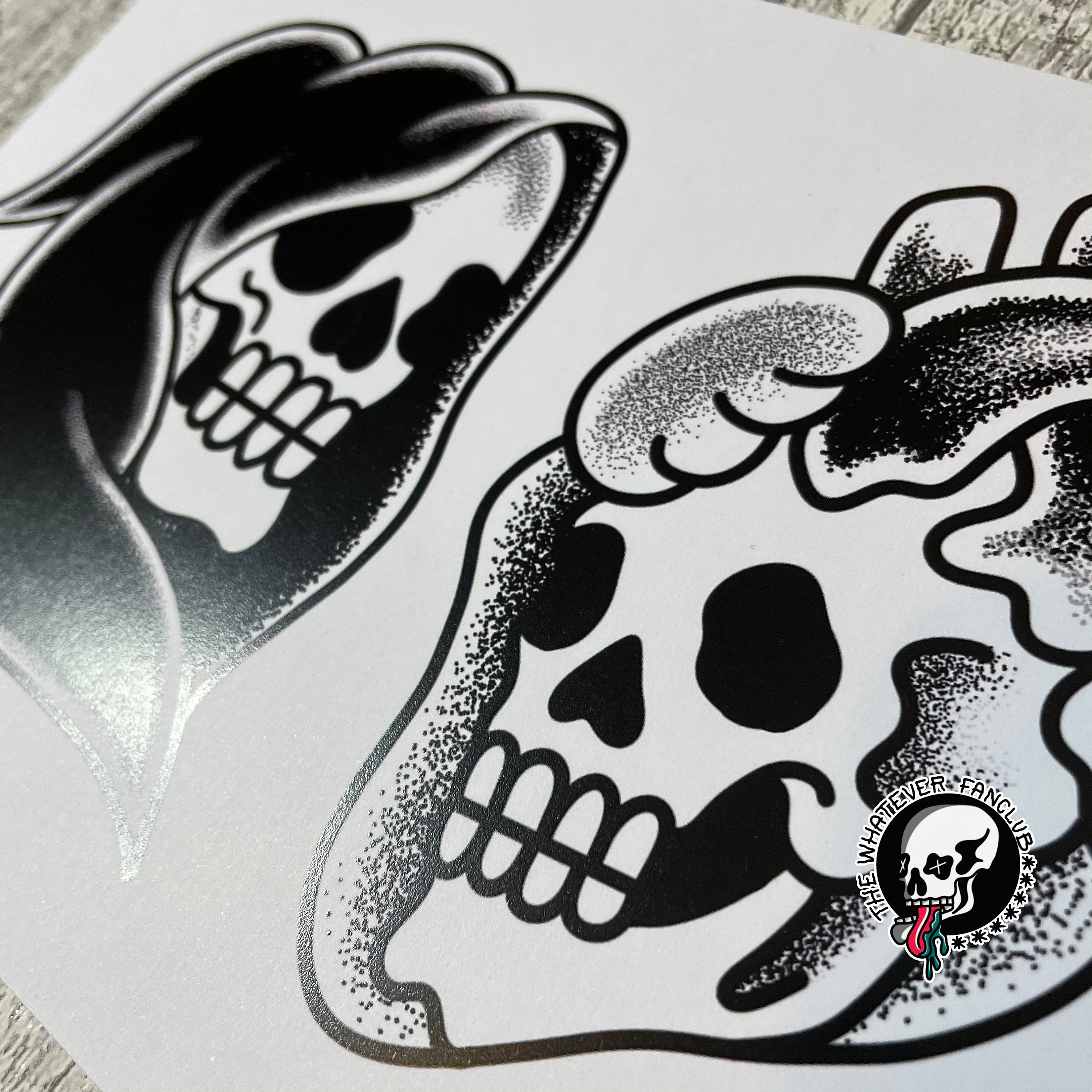A5 Dotwork Skulls - Traditional Tattoo Art Print - Etsy