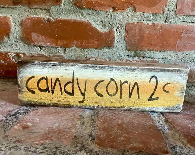 Primitive Candy Corn Wood Sign; Farmhouse Country Halloween Decoration ...