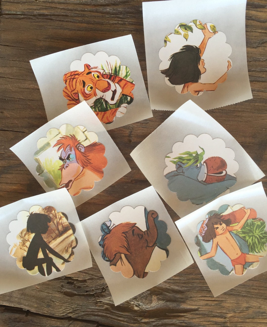 Jungle Book Stickers; Vintage Jungle Book Birthday Party Favors; Jungle ...