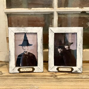 Vintage Farmhouse Halloween Witch Decoration; Primitive Framed Witch ...