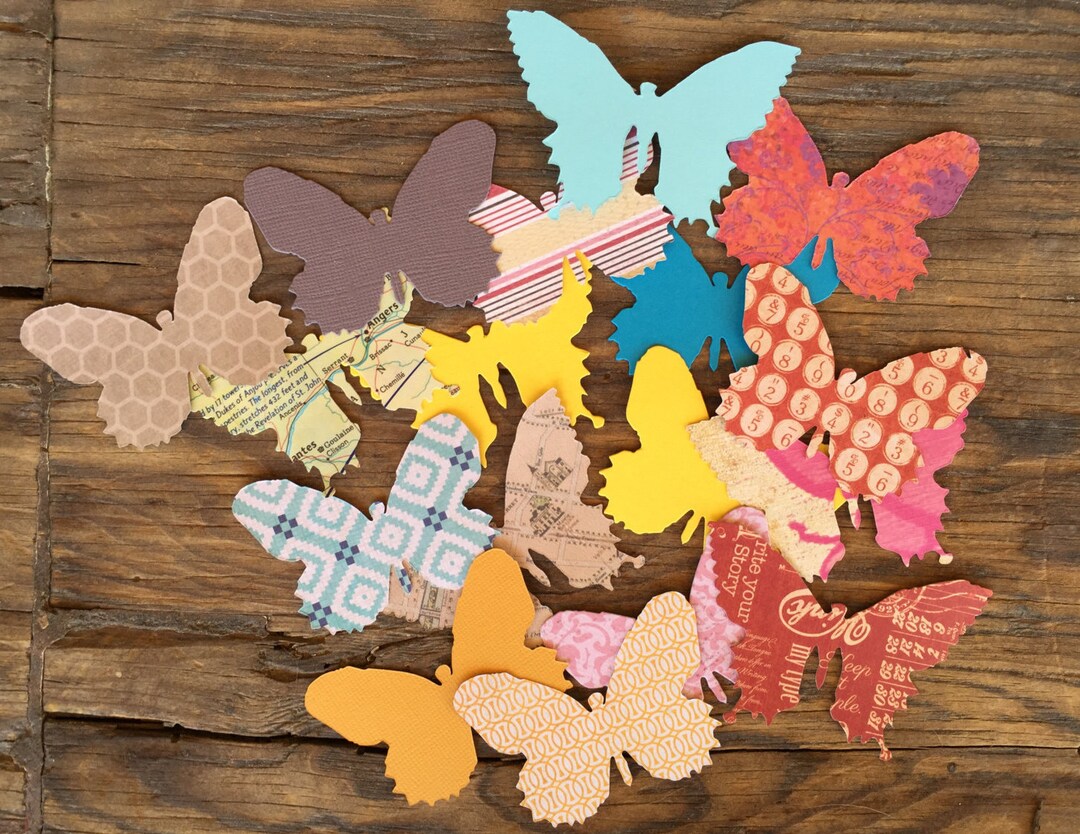 Patterned Paper Butterfly Die Cuts: Scrapbook Confetti Embellishments ...