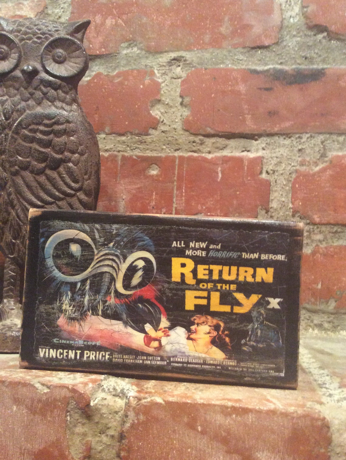 Vintage Halloween Horror Film Wood Block Primitive Halloween - Etsy